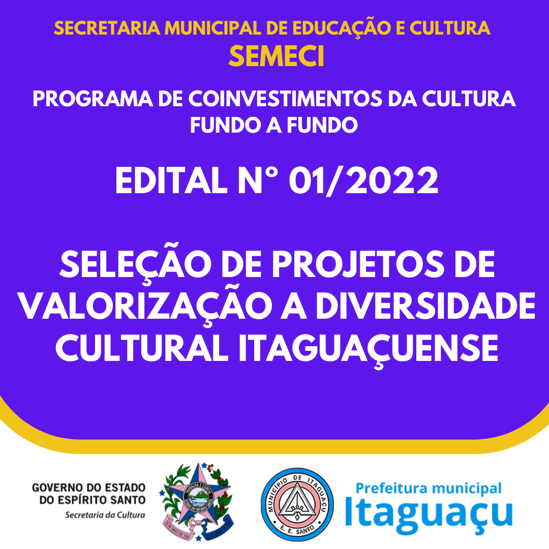 Mapa Cultural Do Espírito Santo Edital 001 2022 Itaguaçu Edital